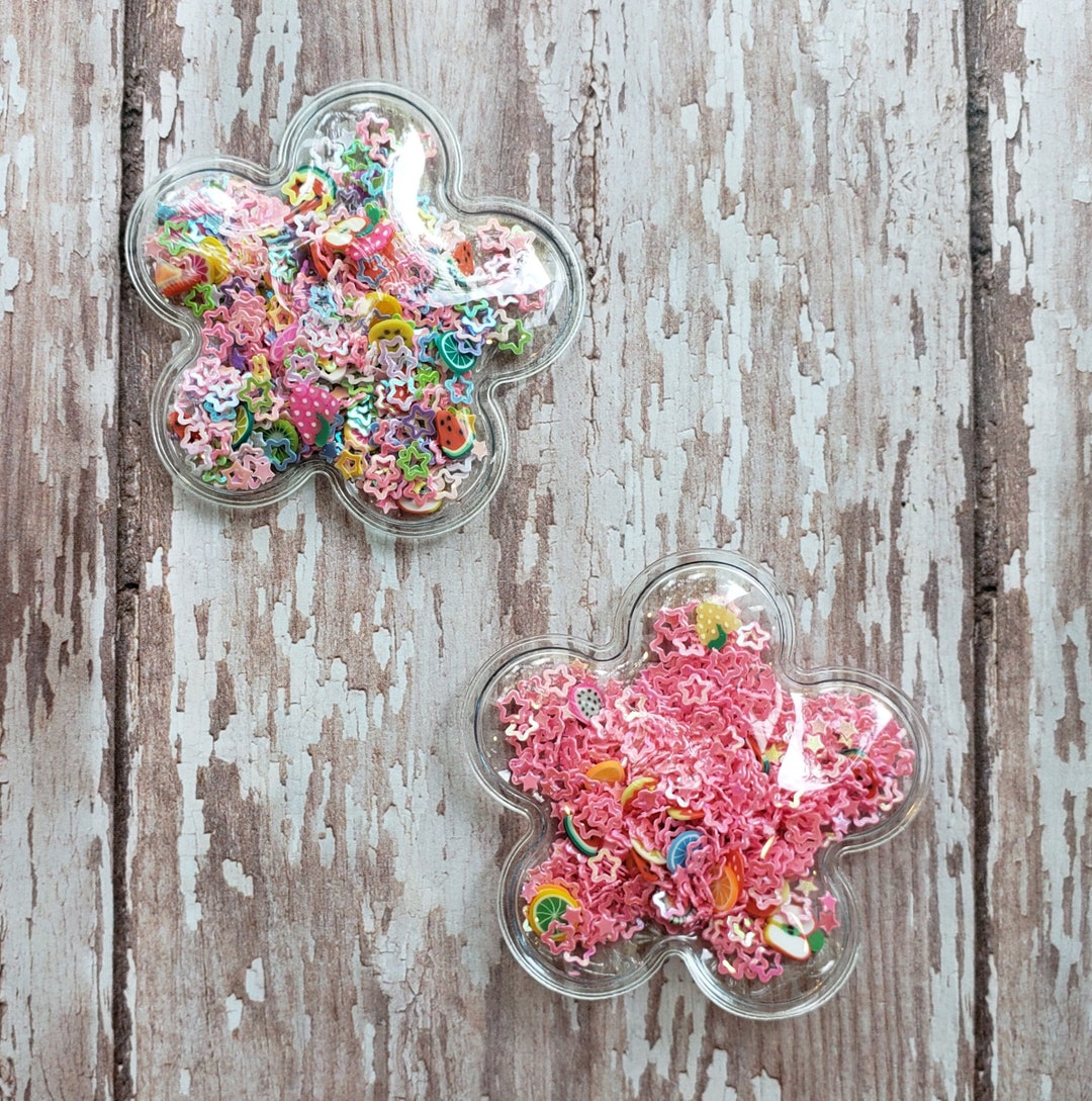 Large Flower Shaker (ONE) * Color Options * Open Star Confetti W/ Clay ...