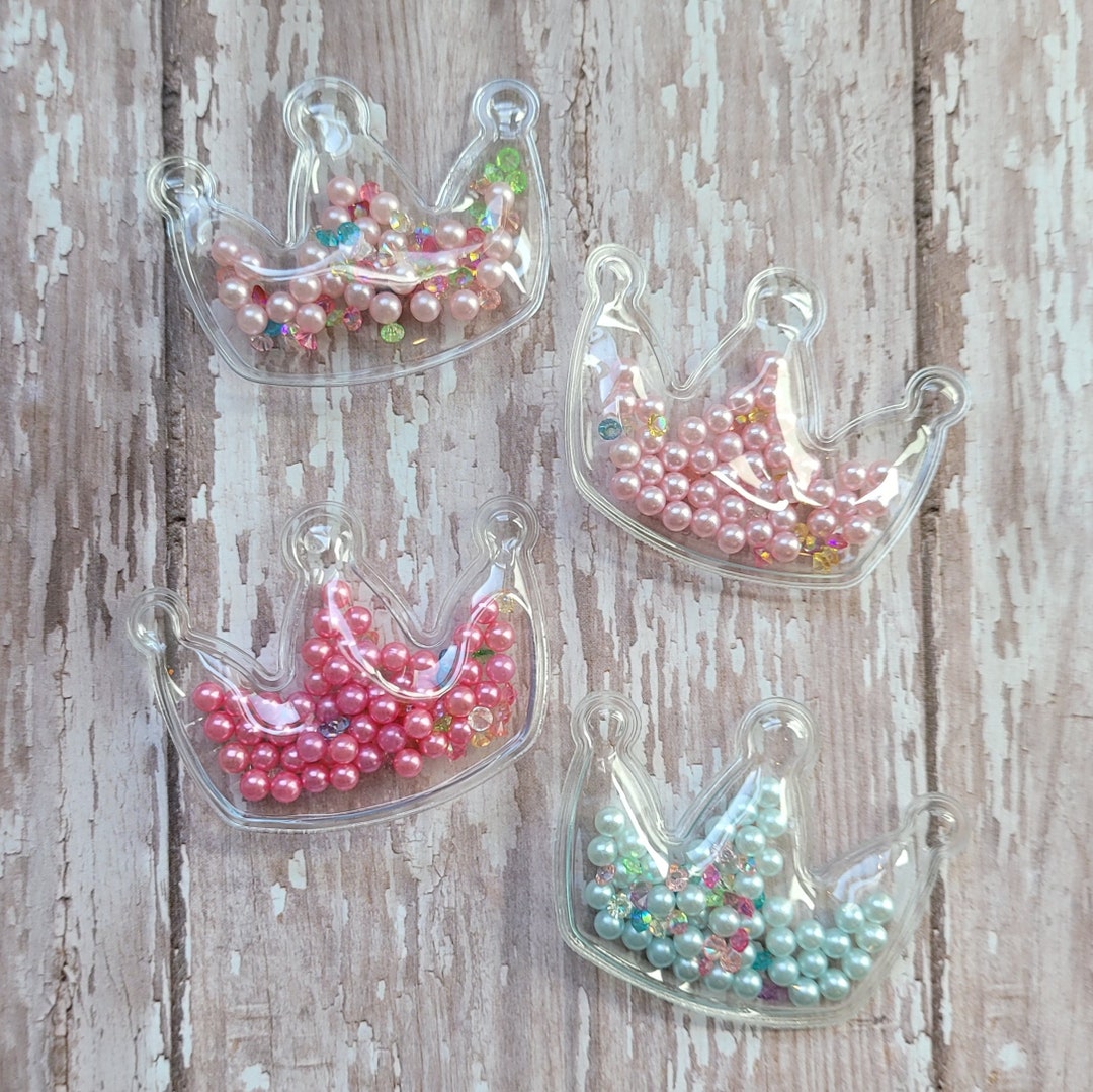 Large Wide Crown Shaker ONE Pearl Beads & Plastic Jewels Four Color ...