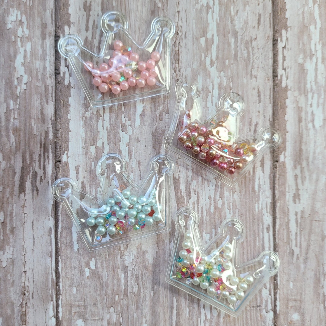 Large Tall Crown Shaker (ONE) * Pearl Beads & Plastic Jewels * Four ...