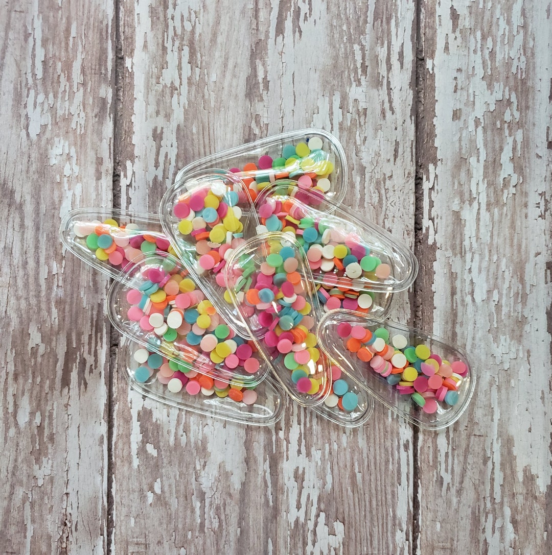 BULK Set of 10 Shaker Snap Clip Covers Multi Color Round Polymer Clay ...