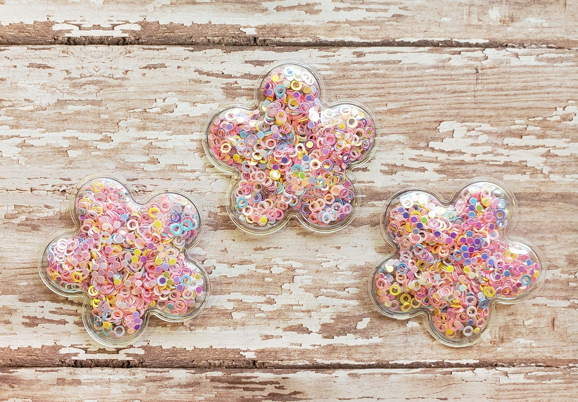 SET of TWO Flower Shakers Multi Color Iridescent Open - Etsy