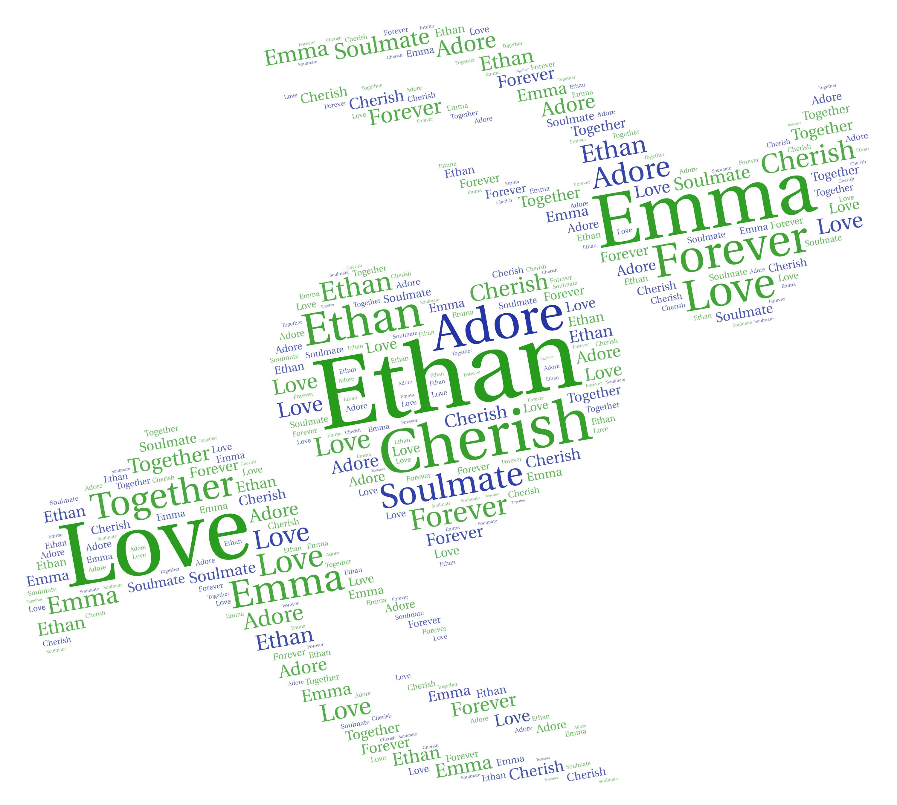 Printable Personalised Love Heart Word Art - Etsy