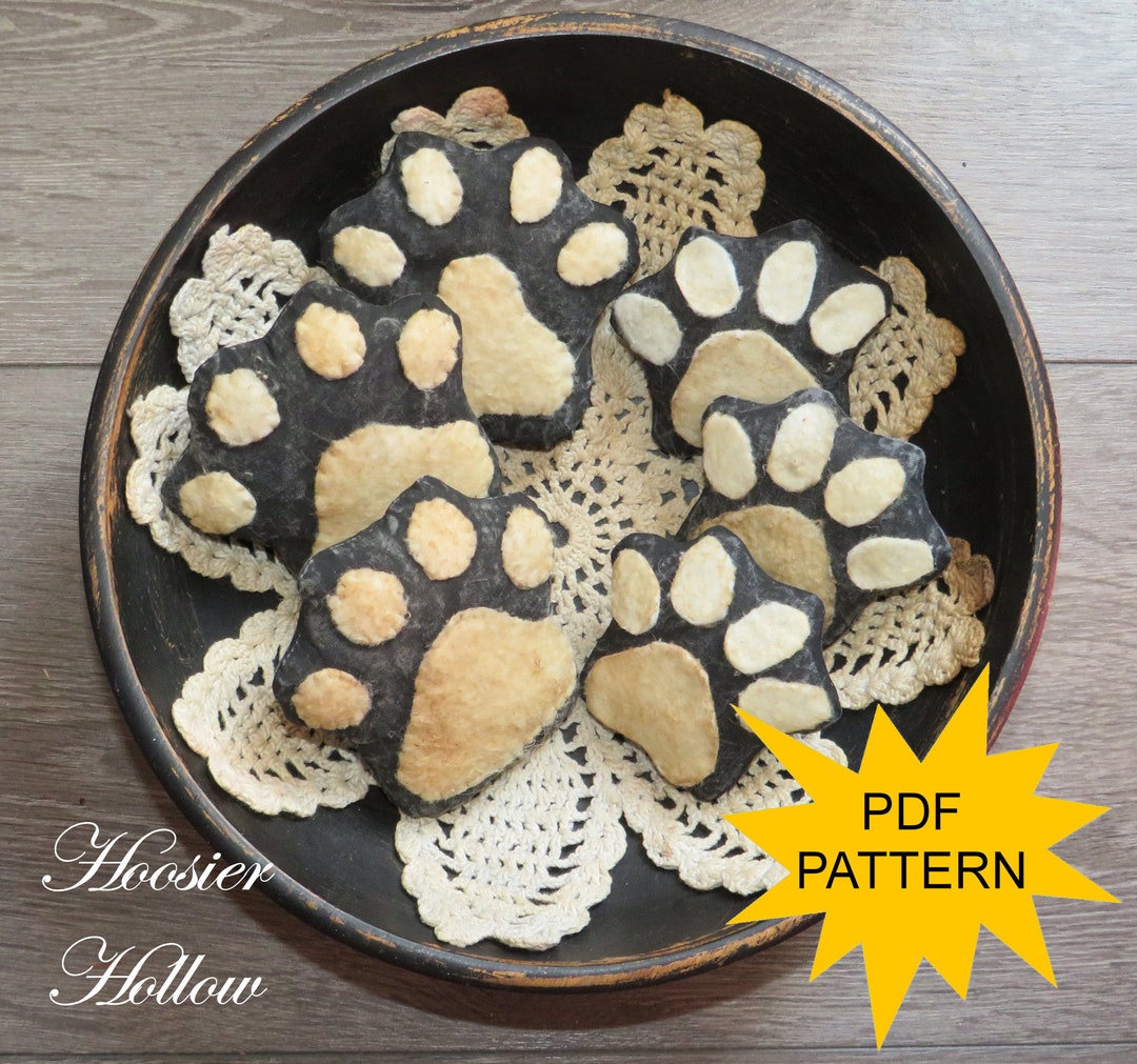 Primitive Dog & Cat Paw Print Bowl Fillers Sewing Pattern (PDF) - Etsy
