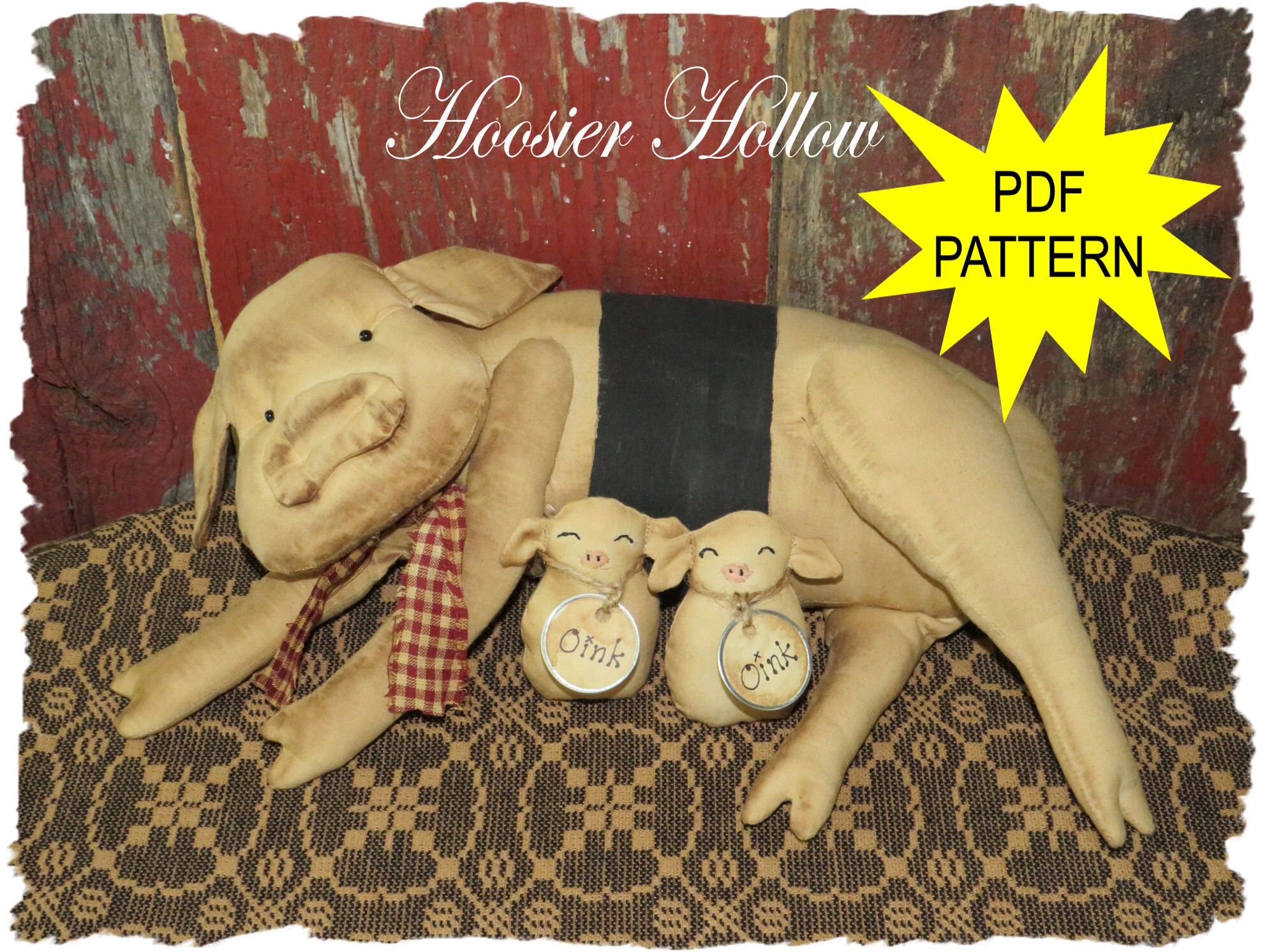 Primitive Momma Pig and Piglets Epattern PDF Pattern | Etsy