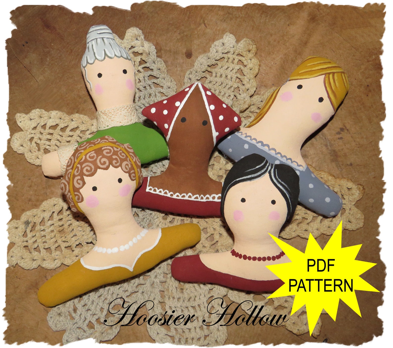 The Primitive Girls Bowl Fillers Pattern Prim Sewing Doll - Etsy