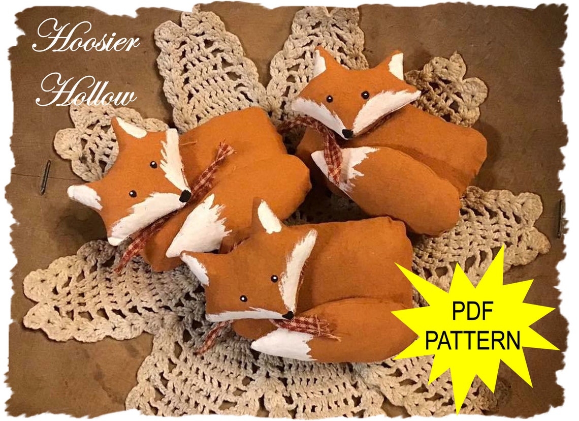 Primitive Fox Bowl Fillers Pattern PDF Instant Download - Etsy