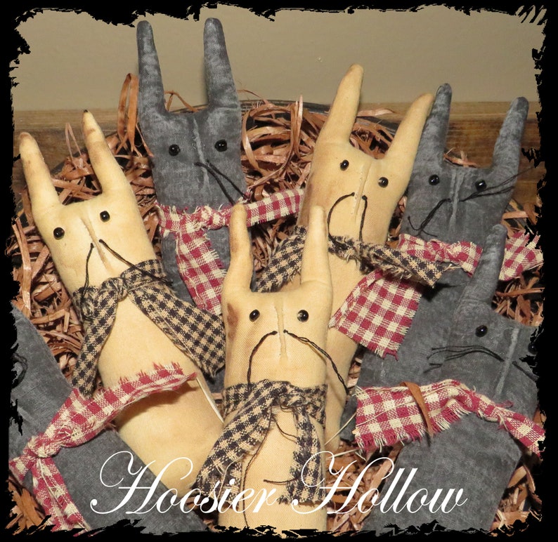 Primitive Skinny Rabbits Bowl Fillers Pattern Prim Spring | Etsy