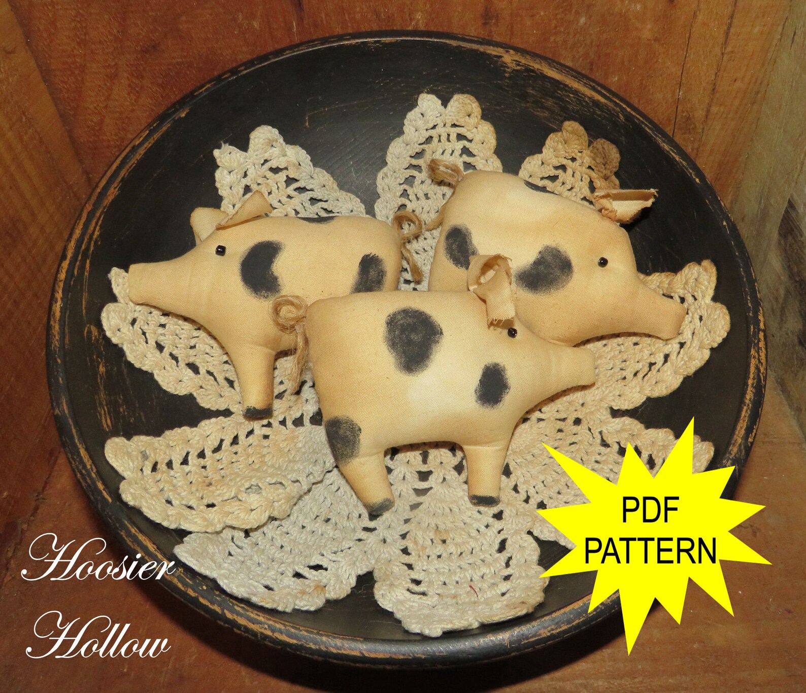 Primitive Pig Bowl Fillers Sewing Pattern PDF Instant - Etsy