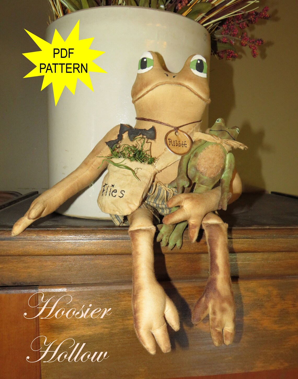 Primitive Frog Doll Pattern PDF Spring Sewing Instant - Etsy