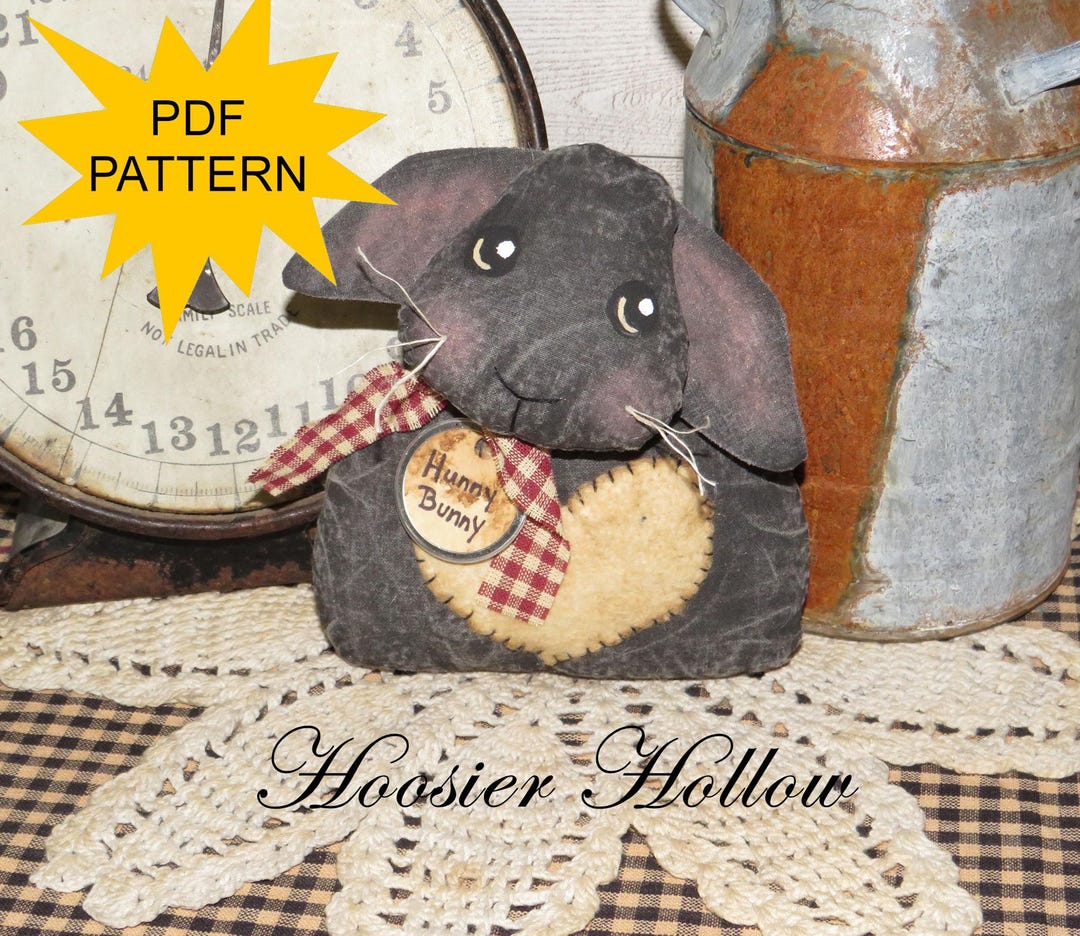 PDF Hunny Bunny Pattern, Primitive Bunny Rabbit Bowl Filler or Shelf ...