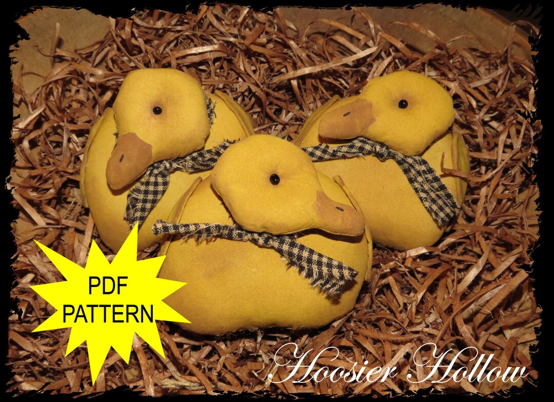 Primitive Ducklings Bowl Filler Pattern, Baby Duck Spring Sewing Prim ...