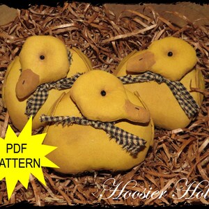 Primitive Ducklings Bowl Filler Pattern, Baby Duck Spring Sewing Prim ...