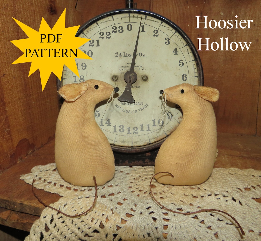 Primitive Mouse in the House Bowl Fillers Pattern, PDF Instant Download ...