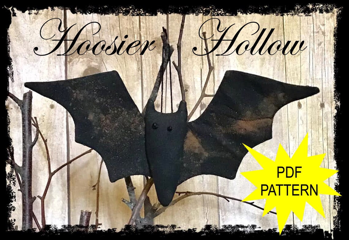 Primitive Large Bat Ornament Epattern PDF Pattern Instant - Etsy