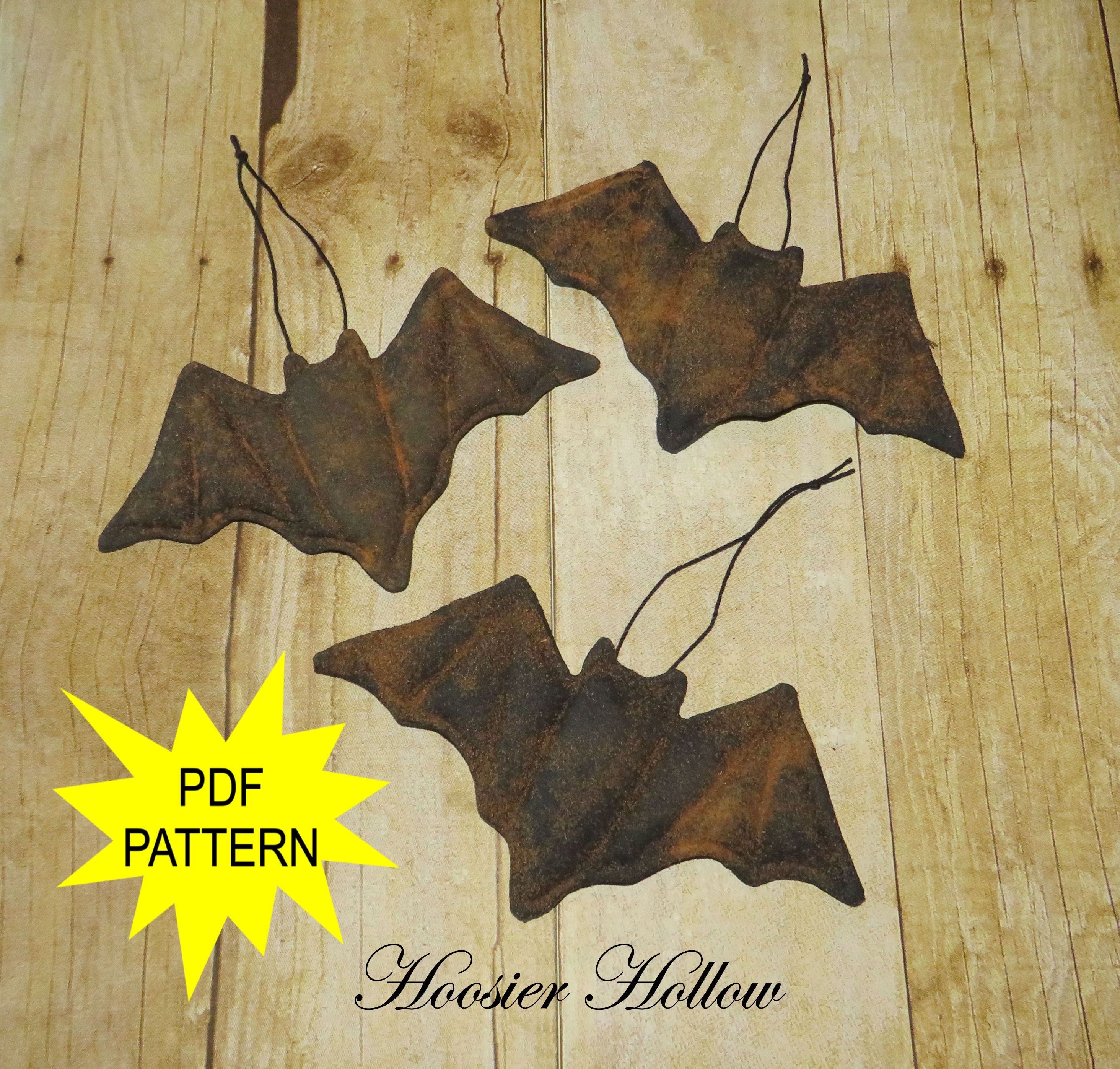 Primitive Bat Flats Pattern Fall Sewing Bowl Filler Ornament - Etsy
