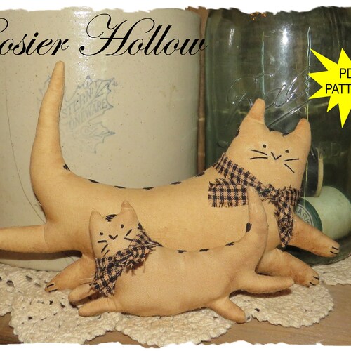 Primitive Cats Pattern PDF Instant Download Jumping Cats - Etsy