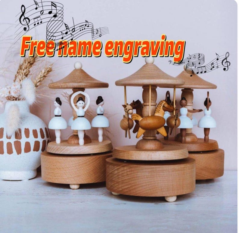 Personalized Musical Carousel, Custom Music Box for Kids, Christmas ...