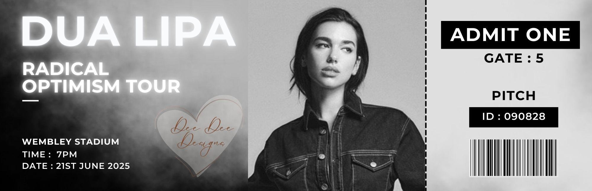 Dua Lipa Radical Optimism Tour Ticket Gift Present Personalised ...