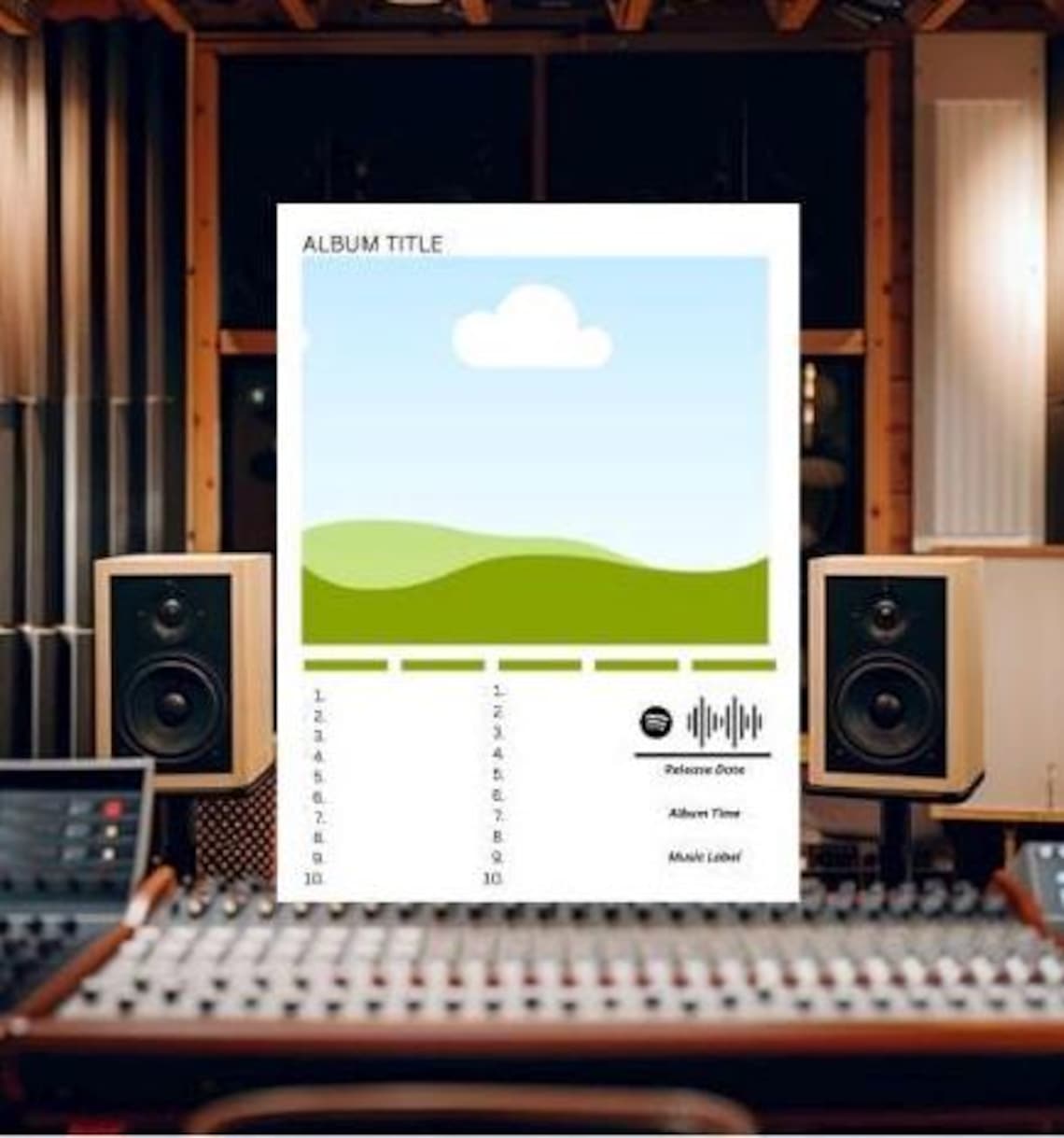 Spotify Album Template - Editable Template - Etsy