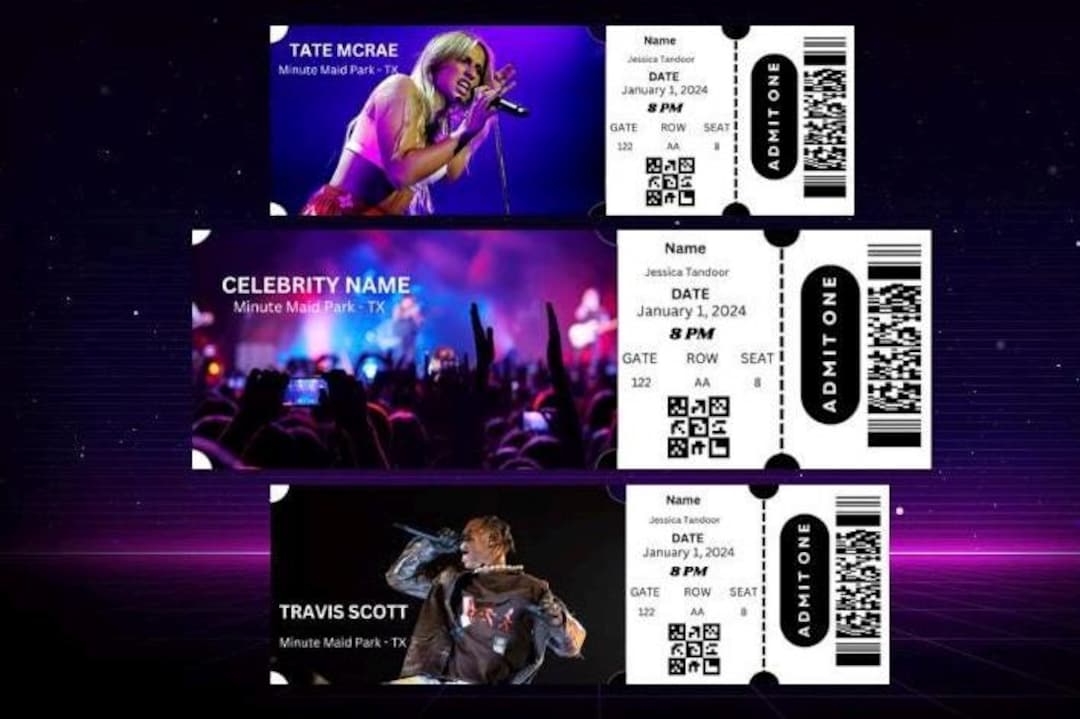 Fake Concert Ticket - Editable Template - Etsy