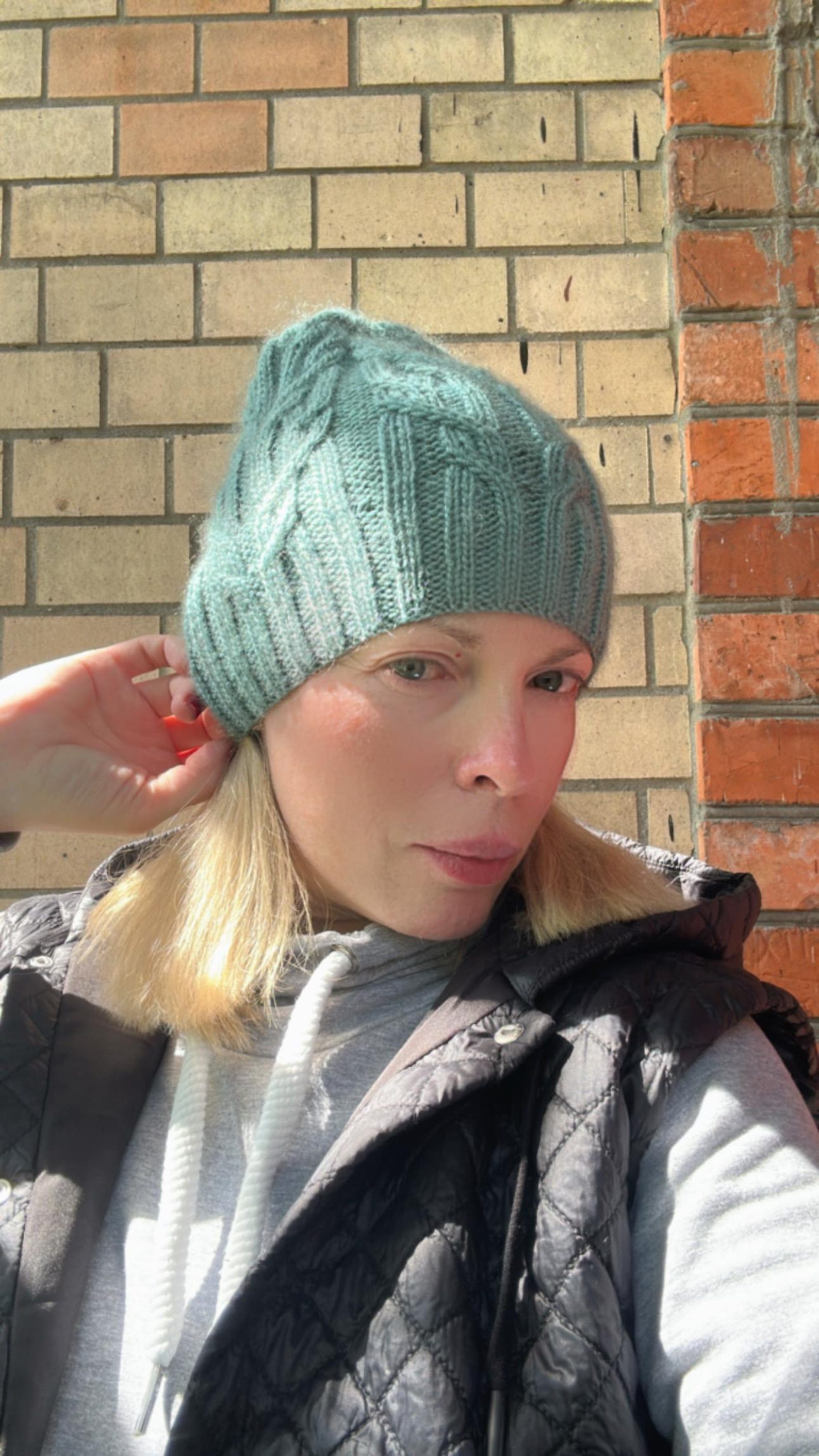 Sage Green Cable Knit Beanie: Merino Mohair Wool Hat - Etsy