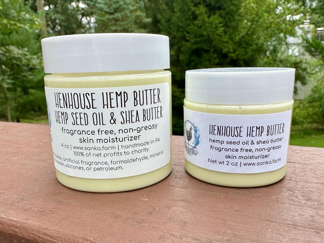 Hemp Body Butter | Handmade Vegan Dry Skin Repair Balm | Palm Free, No ...