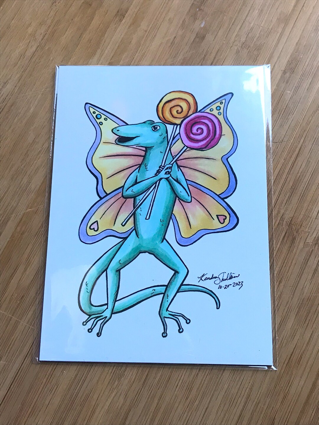 5x7 candy Butterfly Lizard Fantasy Art Print - Etsy