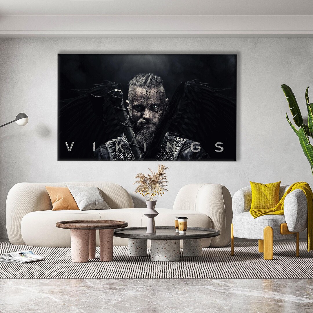 Ragnar Lothbrok Canvas Painting, Viking King Wall Art, Canvas Wall Art ...