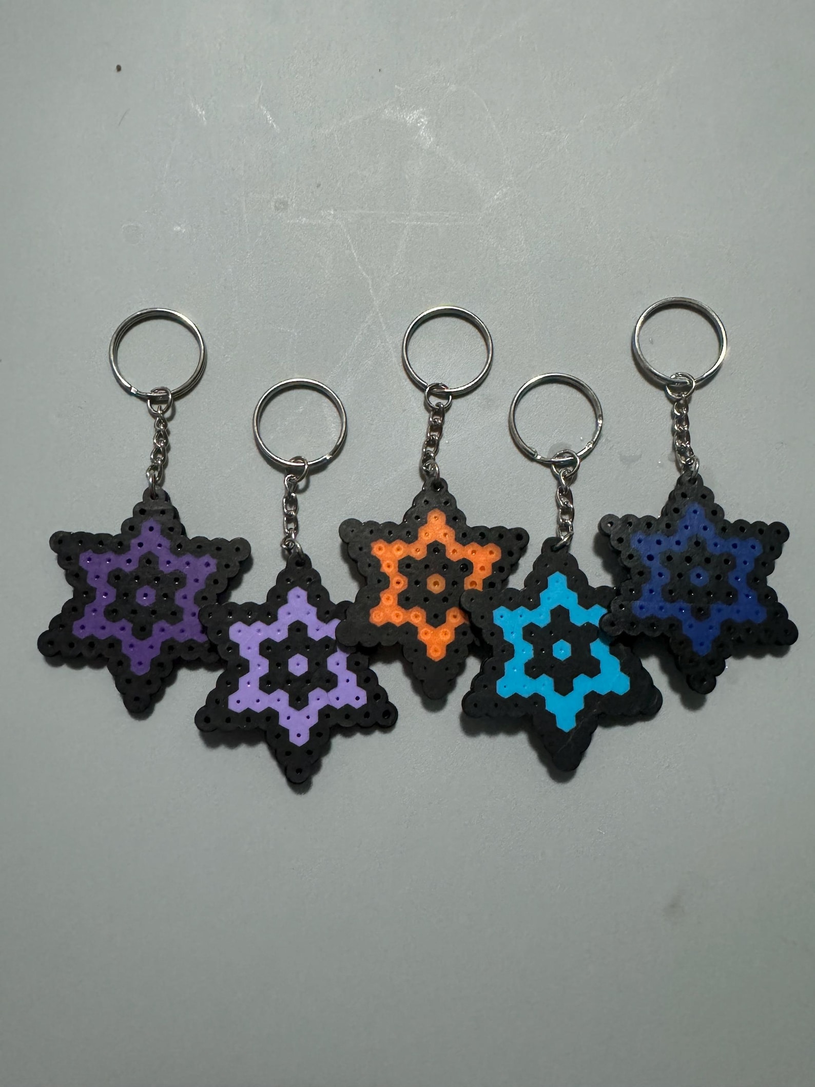 Mini Star Perler Bead Keychains - Etsy