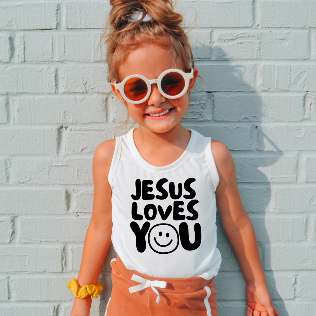 Jesus Loves You SVG: Christian Smiley Face Design for Kids (digital ...