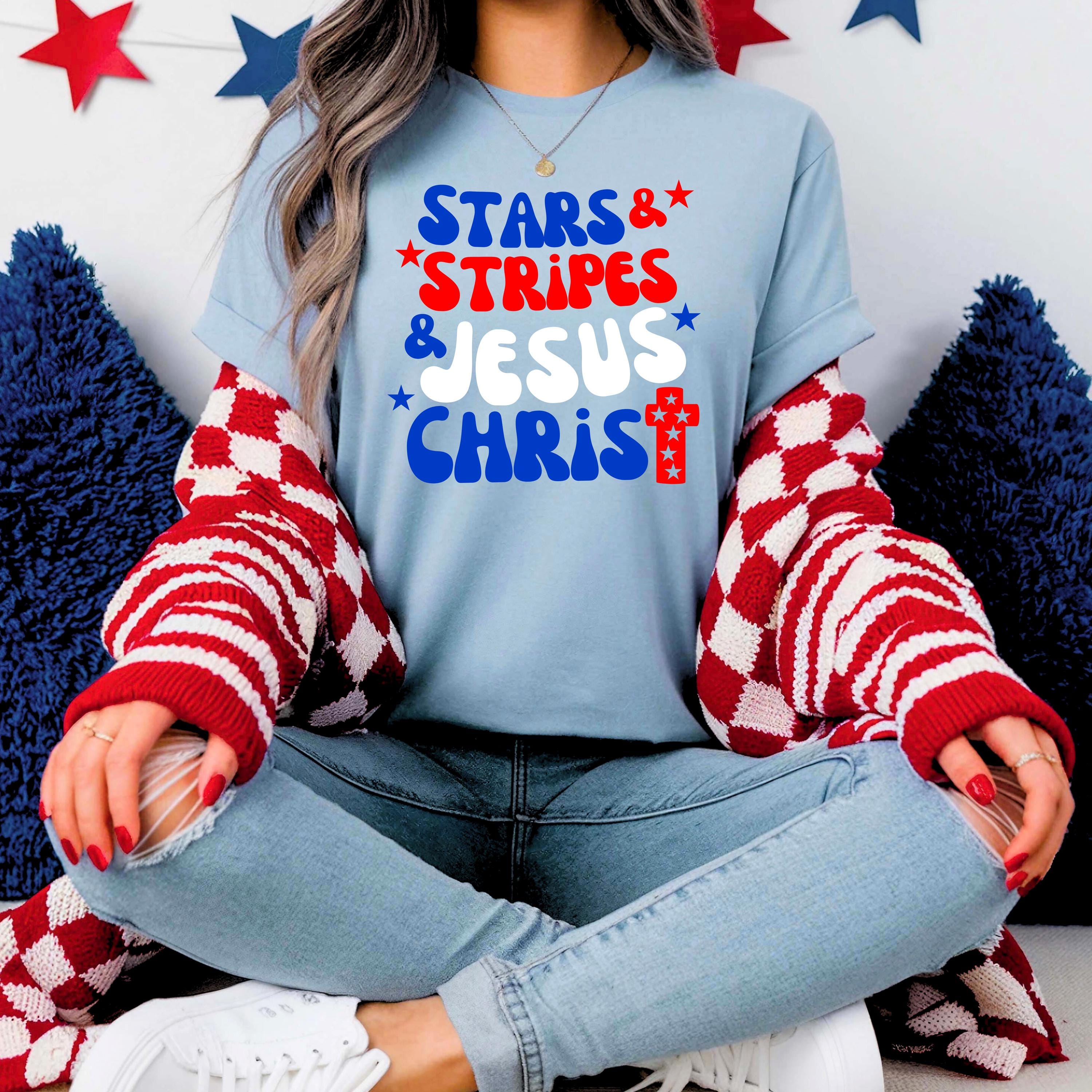 Stars and Stripes and Jesus Christ Svg – Christian Fourth of July ...