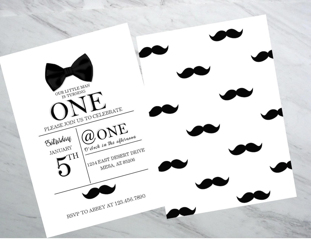 Dapper Birthday Invitation - Etsy