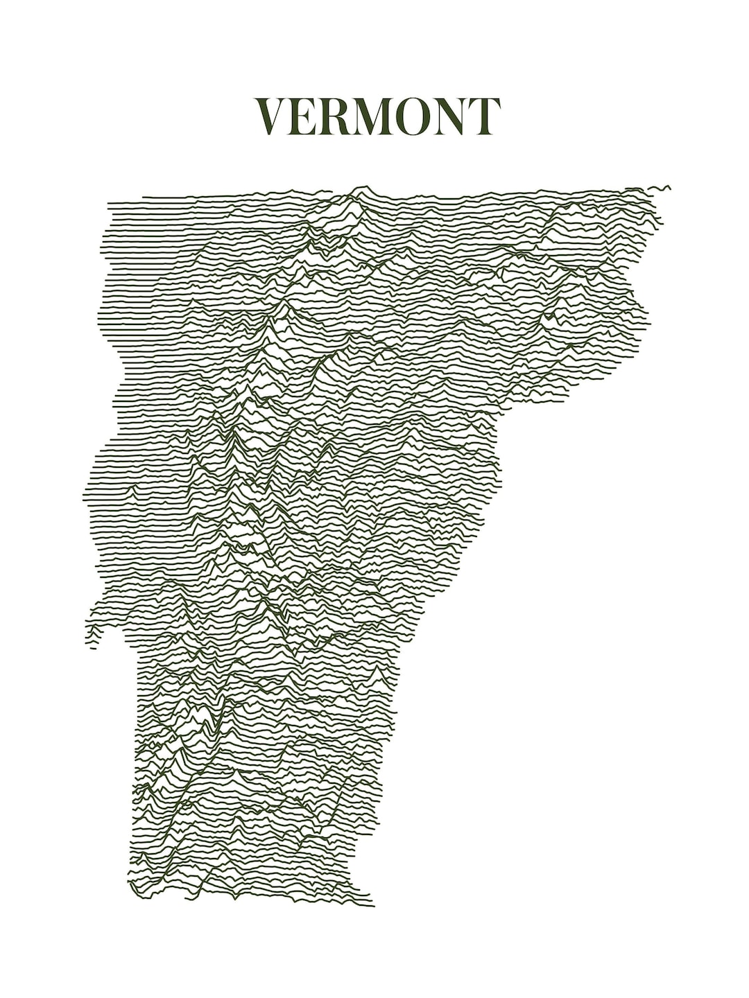Vermont Ridgeline Plot SVG Digital Download | Topographic Contour Lines ...