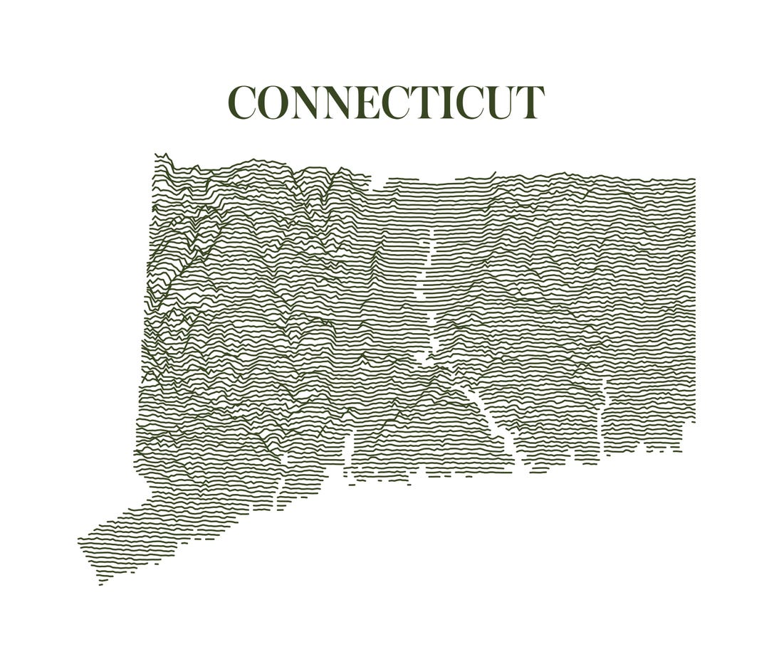 Connecticut Ridgeline Plot SVG Digital Download | Topographic Contour ...
