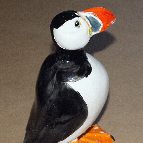 Set of 3 Puffin Seabirds Ceramic Figurine Animal Statue - Etsy