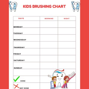Printable Kids’ Teeth Brushing Chart - Etsy