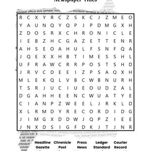 3 Bundle Word Search Puzzles, Newspaper Related, Weather Search Puzzle ...