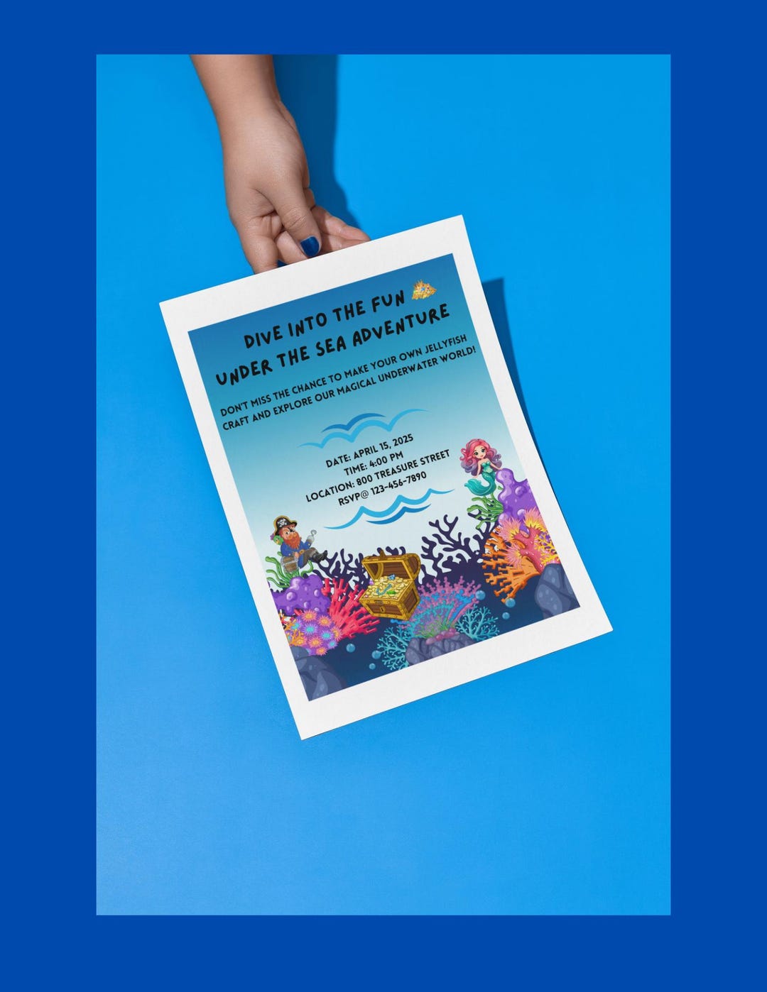 Under the Sea Adventure, Editable Kids Event Flyer, Ocean Theme Party ...