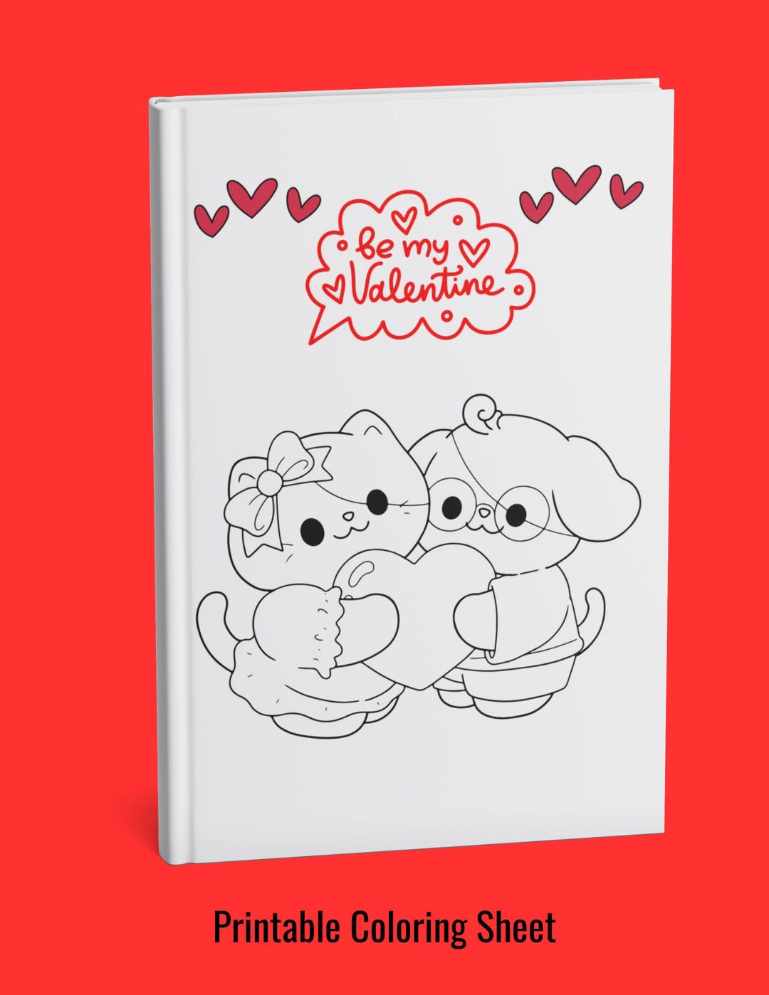 Valentines Day Coloring Sheets, Kids Valentines Craft, Printable ...