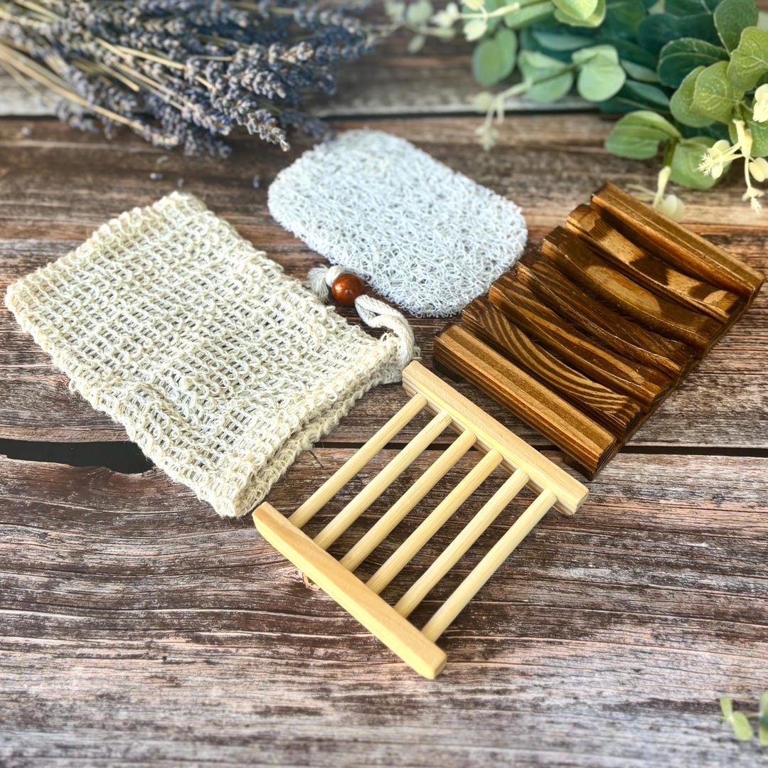 Bamboo Tray, Soap Saver Sisal Bag, Soap Lift Pad, Soap Dish, Soap ...
