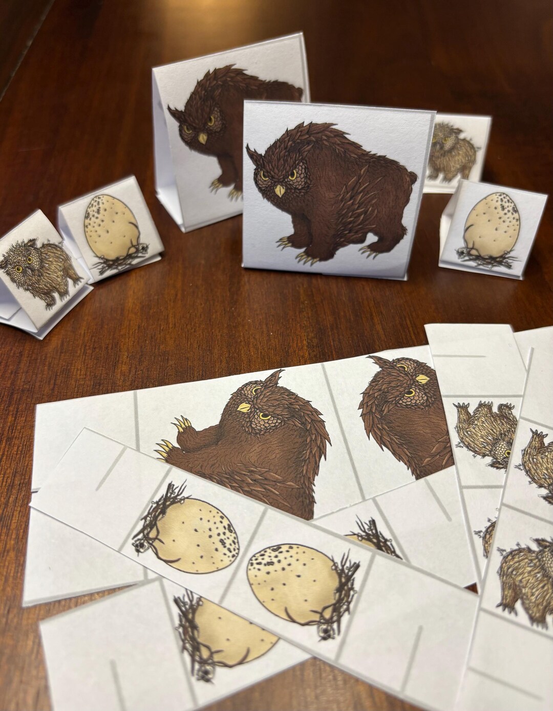 Owl Bear Adult, Baby and Egg Paper Miniatures Printable TTRPG - Etsy