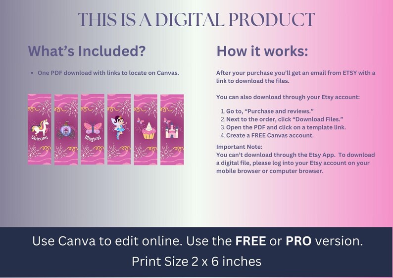 Printable Unicorn Bookmark. Cute Pink Fantasy Bookmark. DIY Magical ...