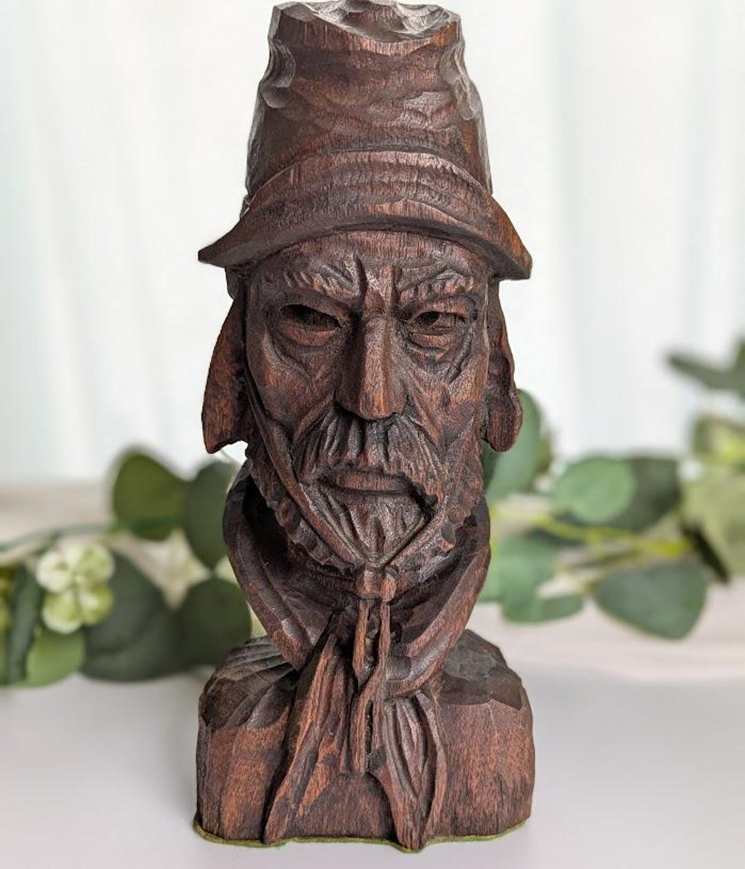 Wooden Hand Carved Old Man Figurine - Etsy