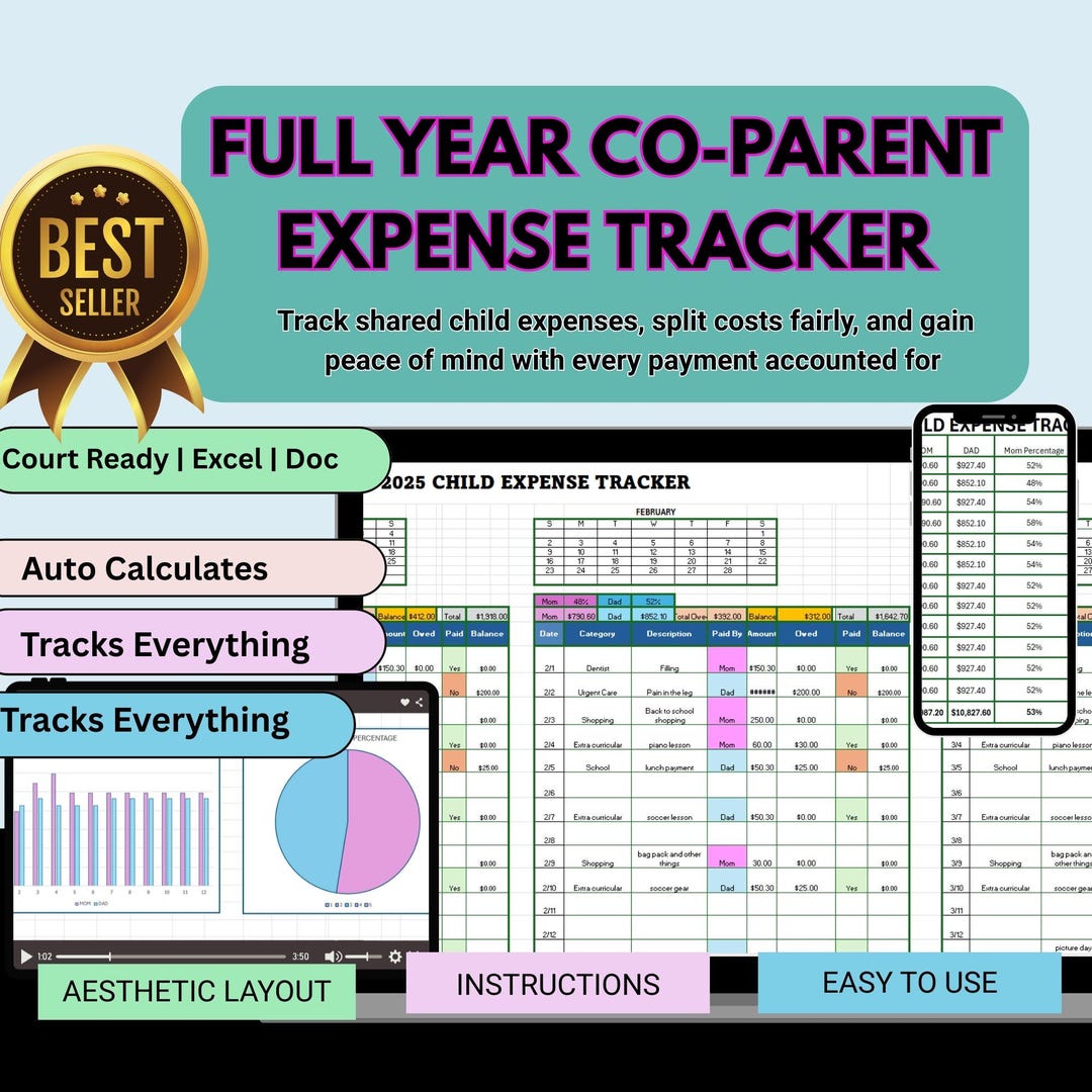 Ultimate Co-parenting Expense Tracker | Child Support & Shared Expenses ...