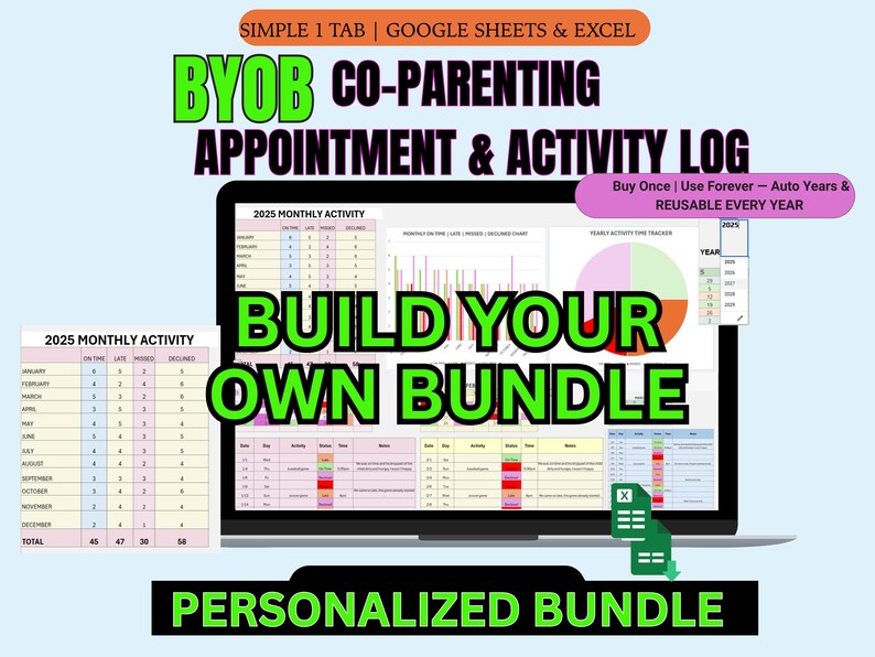 Personalized Co-parent Appointment and Activity Tracker | Excel ...
