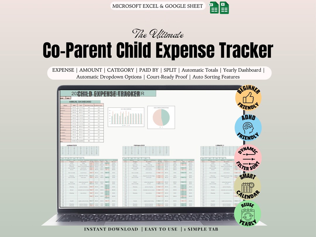 Ultimate Co-parenting Expense Tracker | Child Support & Shared Expenses ...