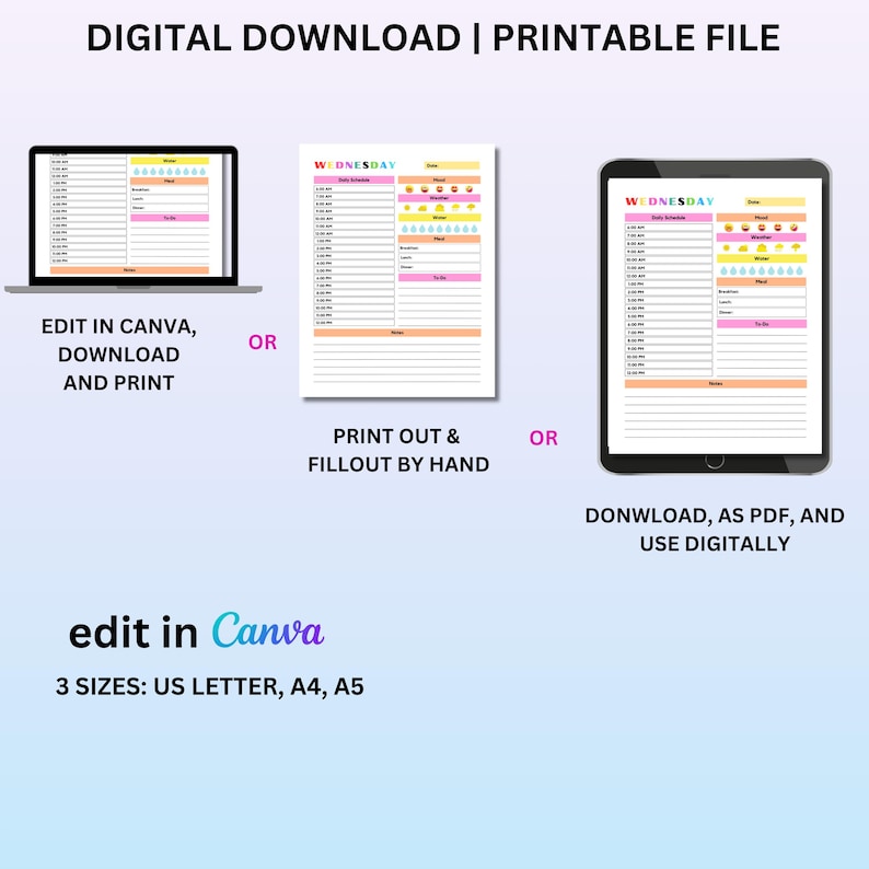 ADHD Kids Planner Printable | Executive Function Planner for ADHD ...