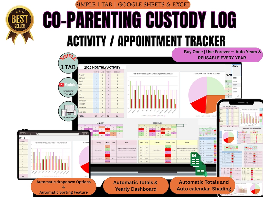 Co-parent Appointment & Activity Tracker | Court-ready Custody Log ...
