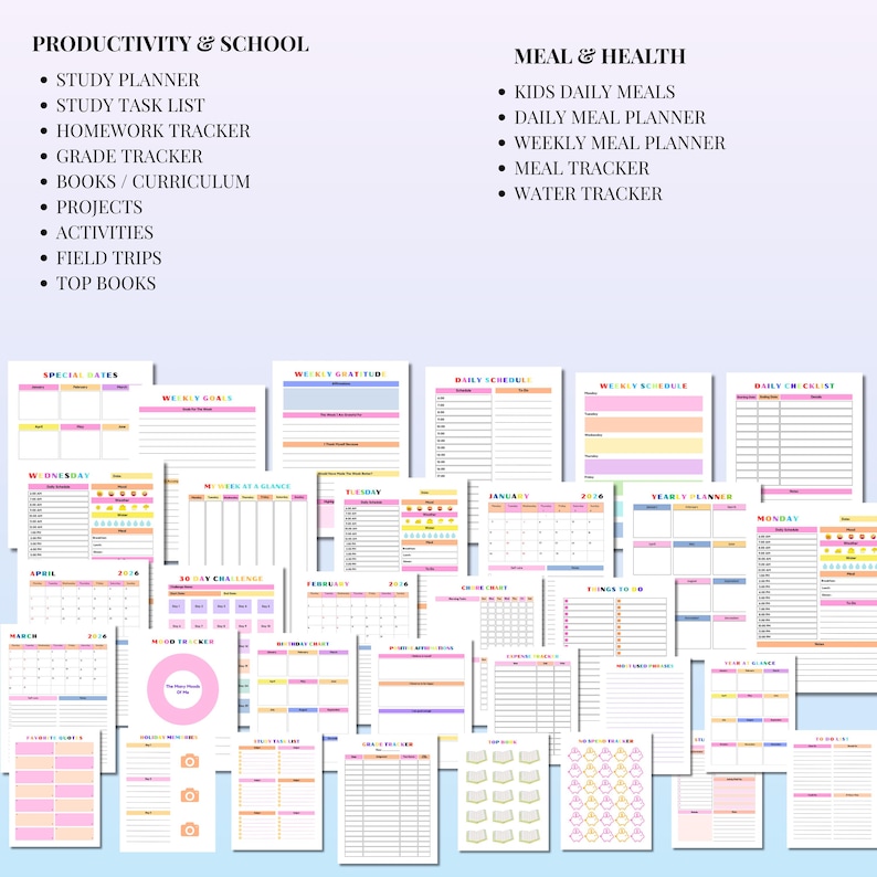 ADHD Kids Planner Printable | Executive Function Planner for ADHD ...