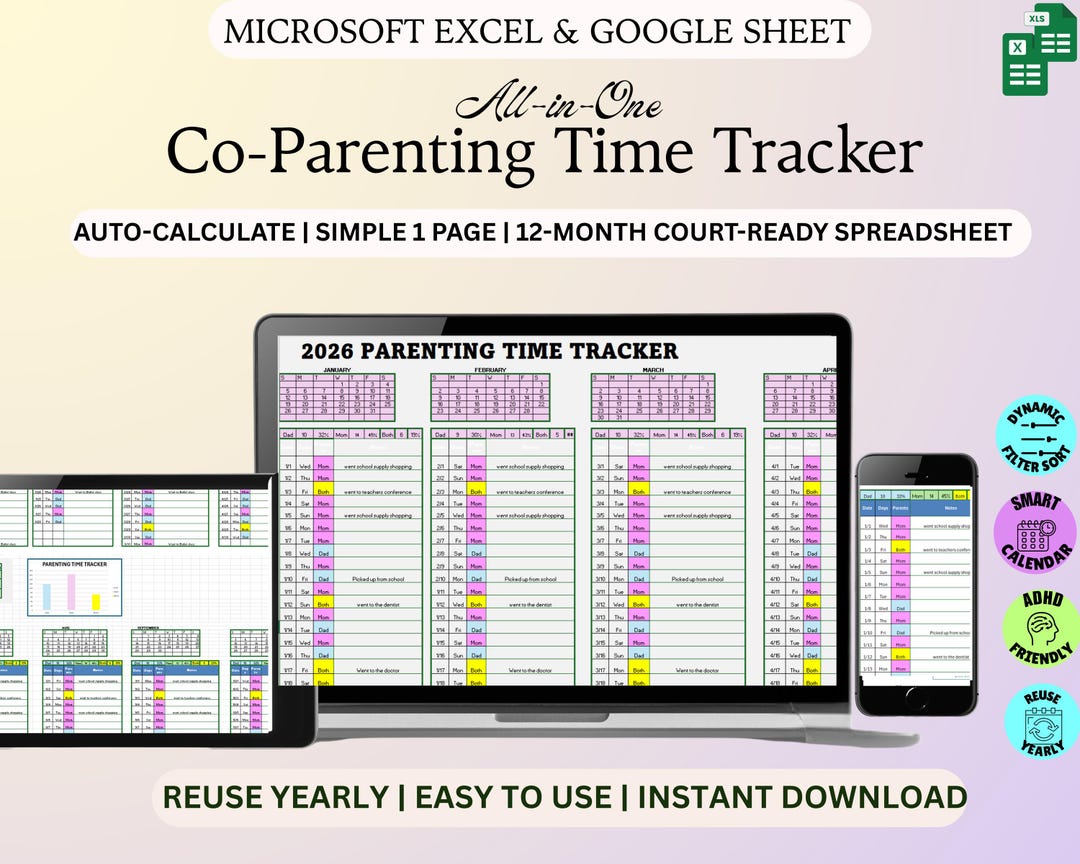 Co-parenting Time Tracker | Custody/visitation Log | Court-ready ...